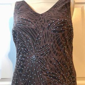 Eva Blue | Dresses | Eva Blue Evening Dress With Brown Pattern 6 | Poshmark